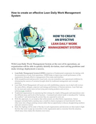 How to create an effective lean daily work management system | PDF
