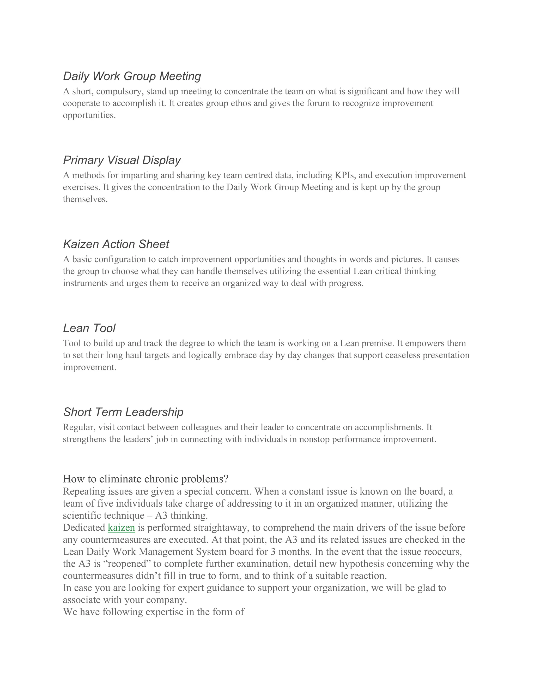 How to create an effective lean daily work management system | PDF