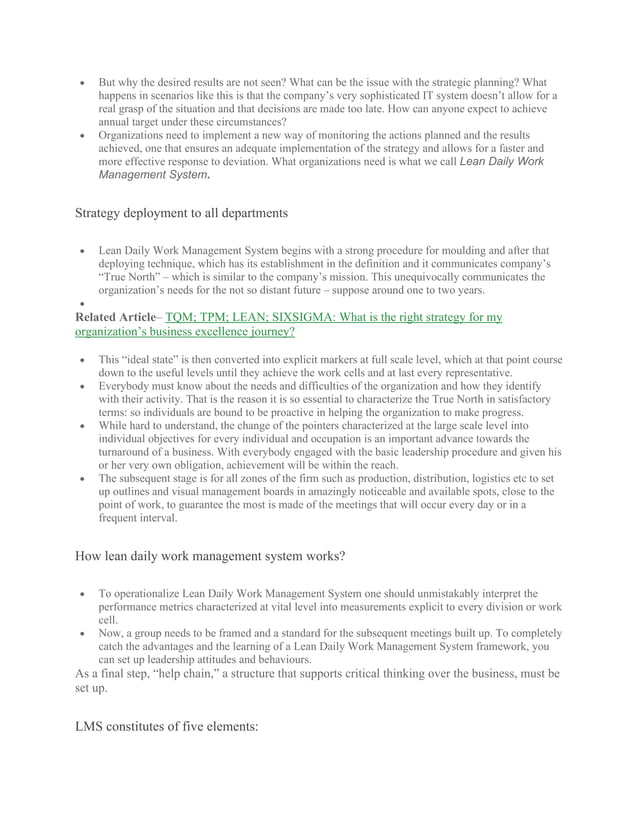 How to create an effective lean daily work management system | PDF