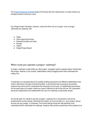 How to create an efficient project roadmap in 2022.pdf | Technology ...