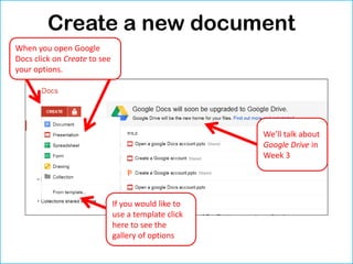 How to create a new Google document | PPT