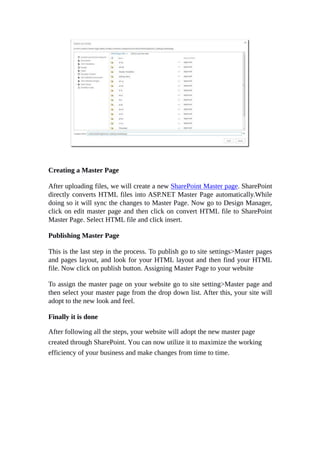 How to create a new Master Page in SharePoint 2013? | PDF | Desktop ...