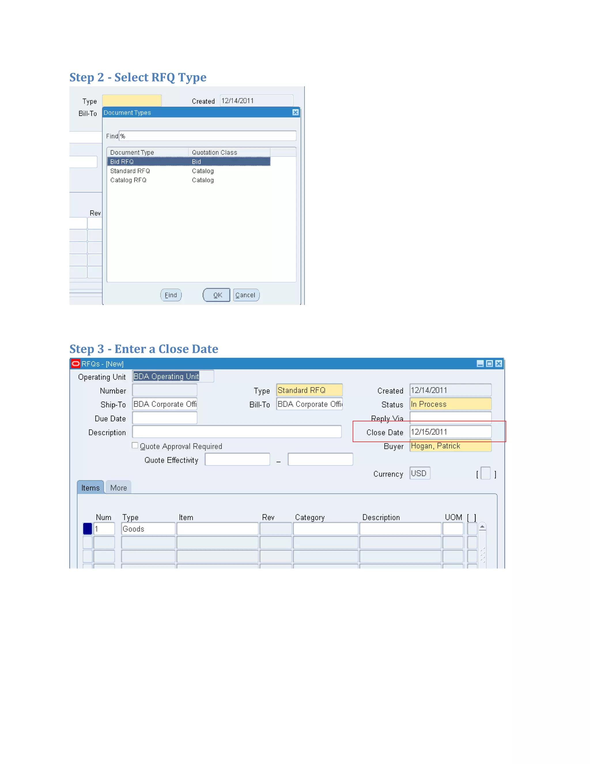 How to create an RFQ | DOCX