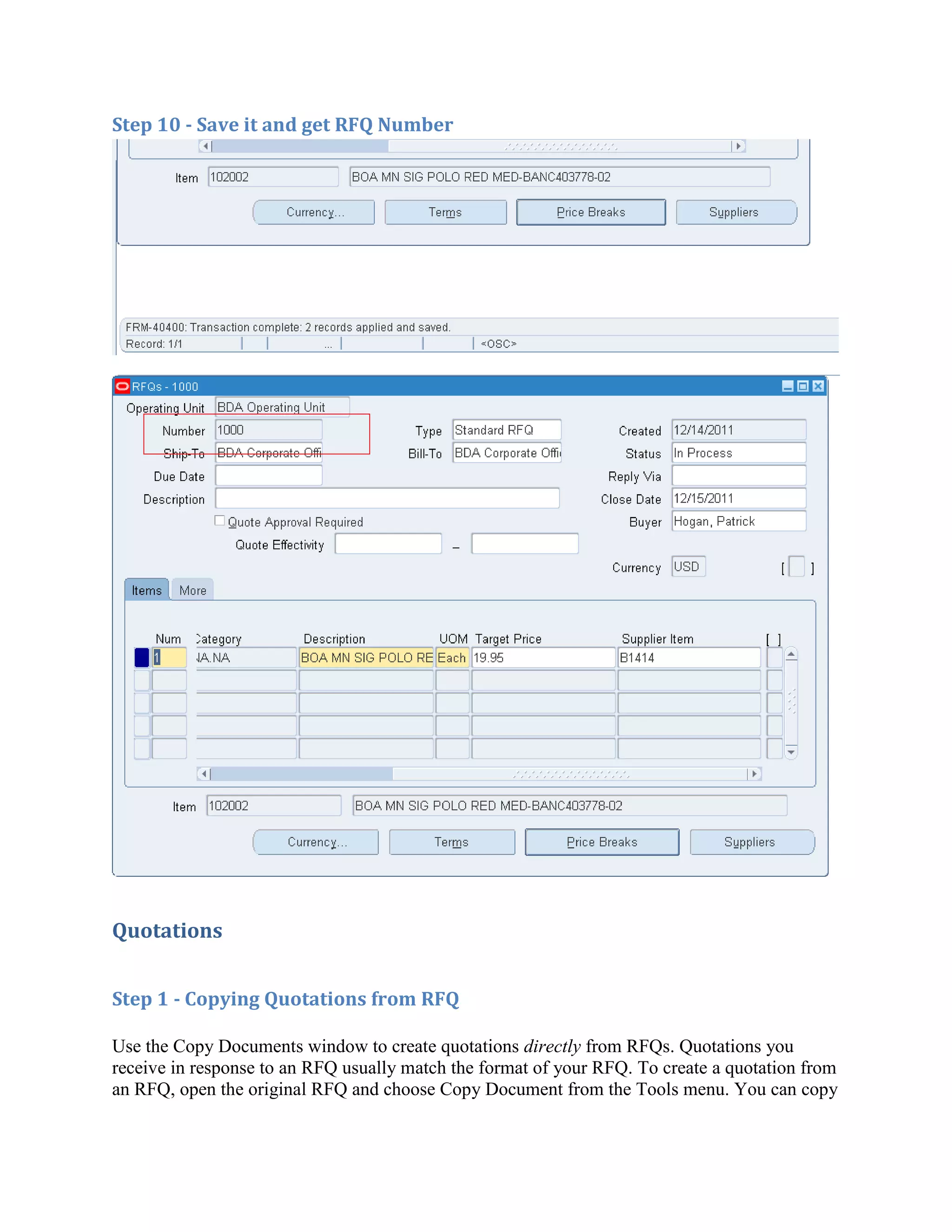 How to create an RFQ | DOCX
