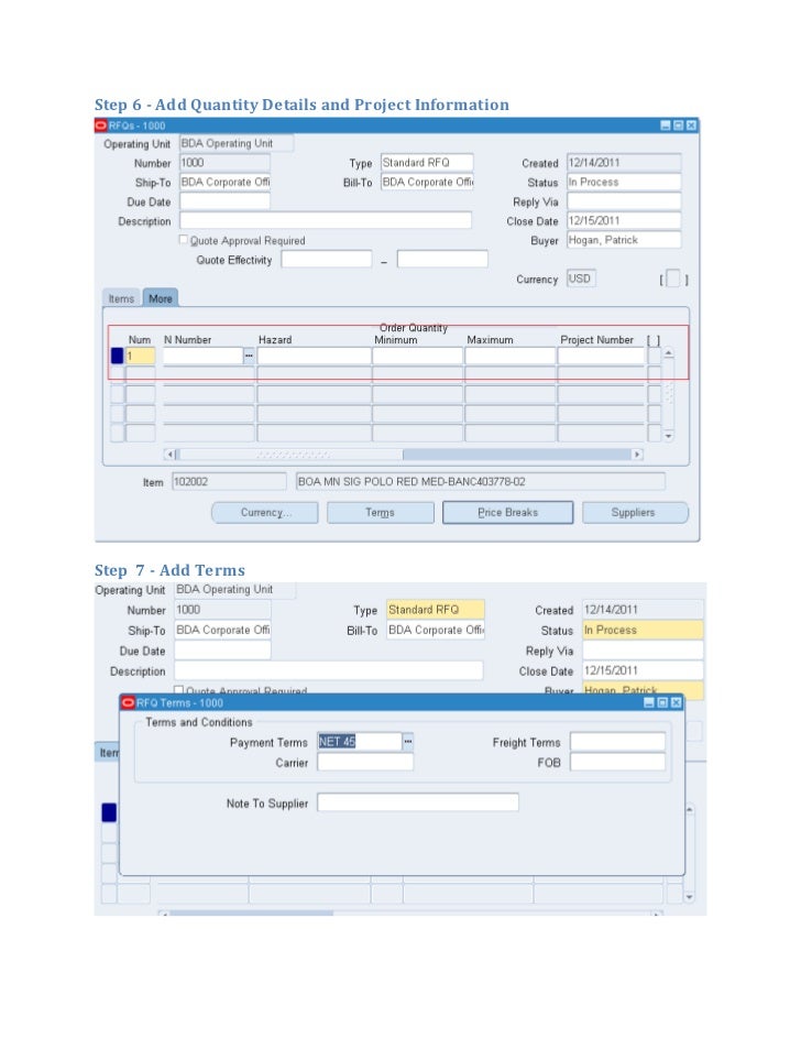 How to create an RFQ