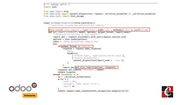 How to Create an XLS Report in Odoo 17 - Odoo 17 Slides | PPTX | Web Development | Internet