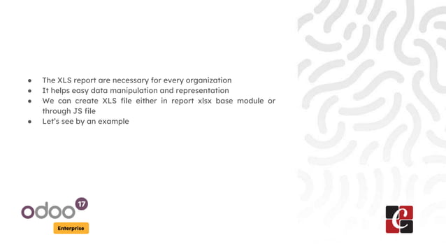 How To Create An Xls Report In Odoo 17 Odoo 17 Slides Pptx Web Development Internet