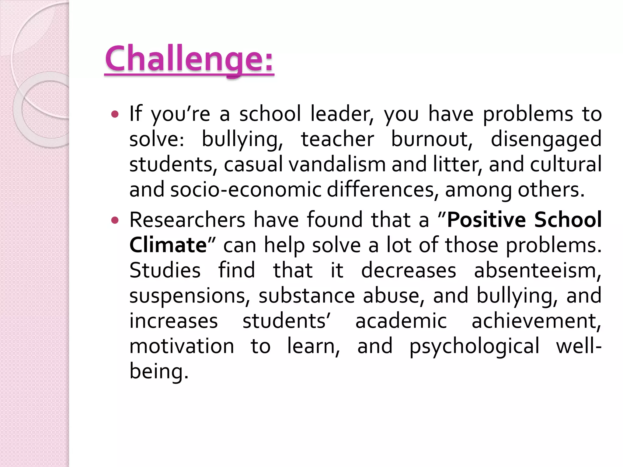 How to create a positive school environment | PPTX