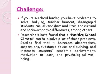 How to create a positive school environment | PPTX