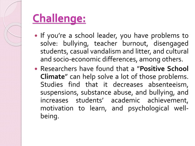 How to create a positive school environment | PPTX