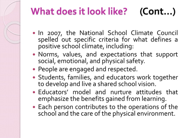 How to create a positive school environment | PPTX