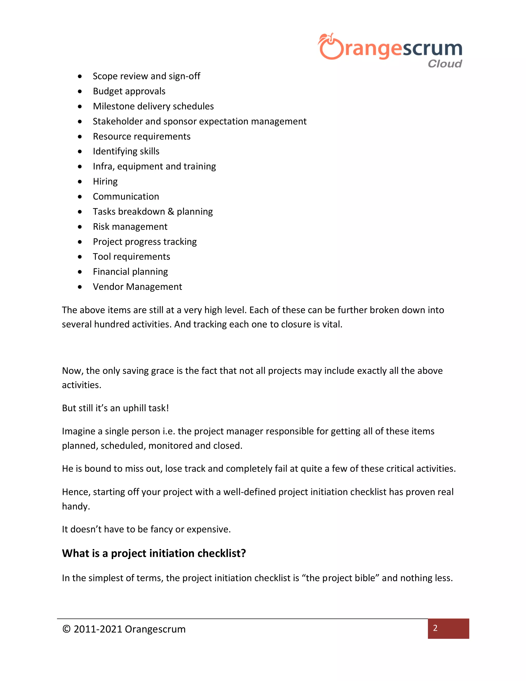 How to Create a Project Initiation Checklist | PDF | Business ...
