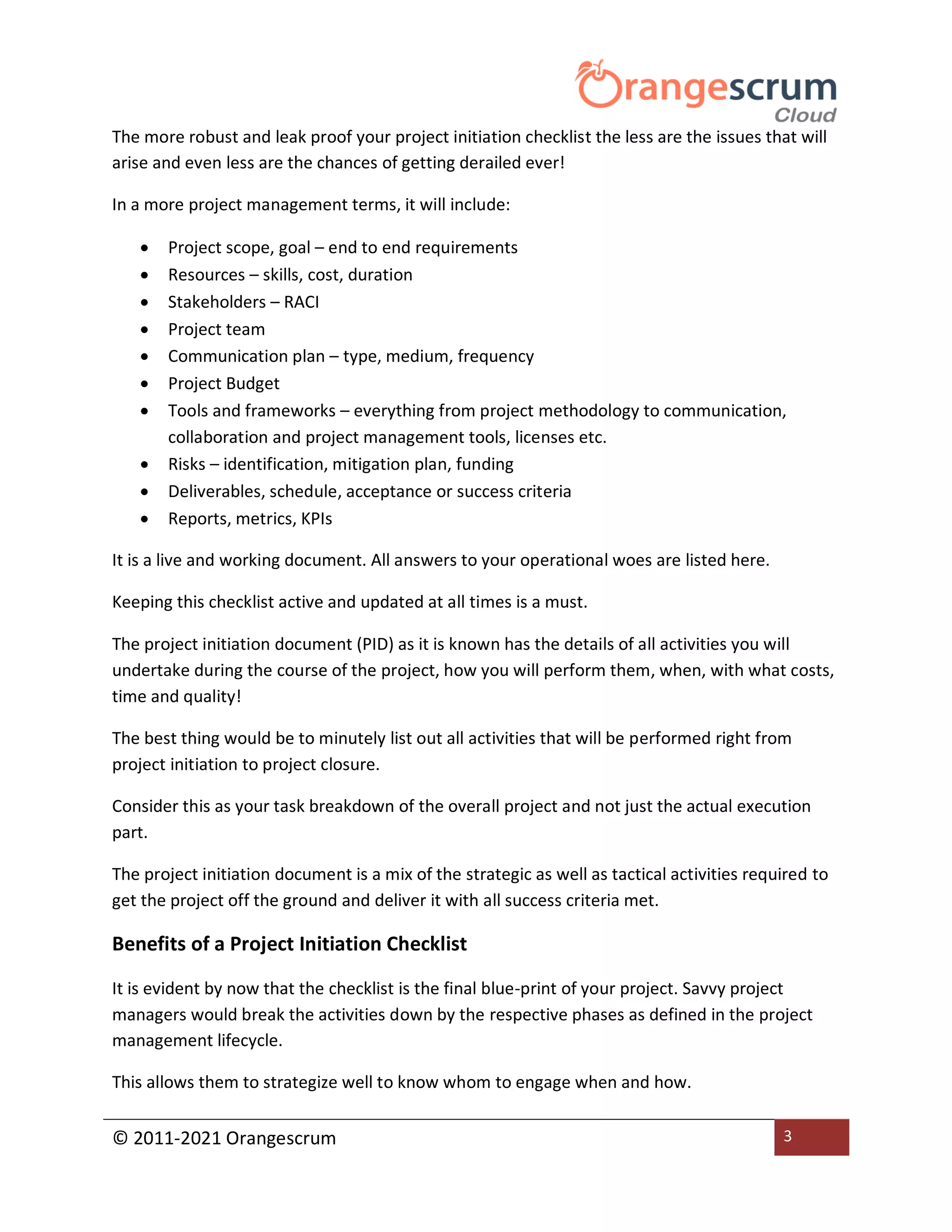 How to Create a Project Initiation Checklist | PDF | Business ...