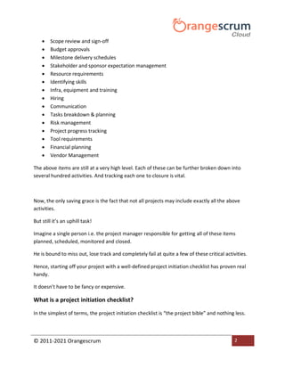 How to Create a Project Initiation Checklist | PDF | Business ...