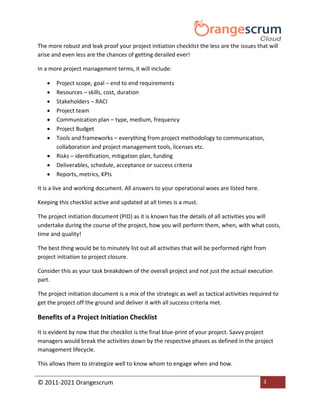 How to Create a Project Initiation Checklist | PDF | Business ...