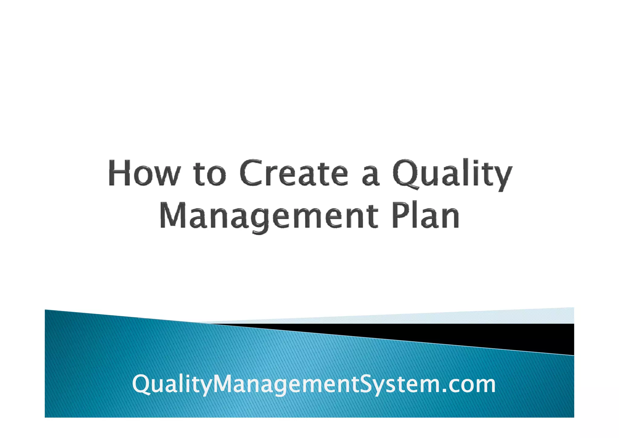 How to create a quality management plan | PDF