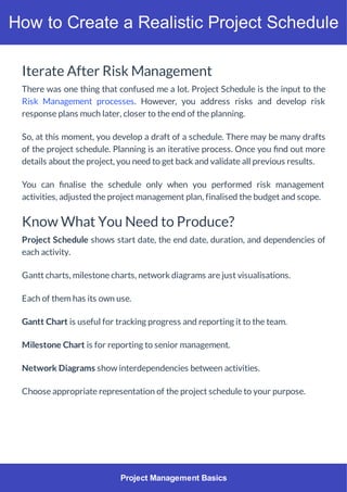 [Guide] How to create a realistic project schedule | PDF