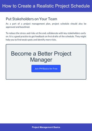 [Guide] How to create a realistic project schedule | PDF
