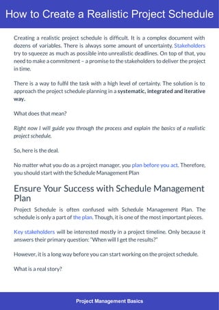 [Guide] How to create a realistic project schedule | PDF