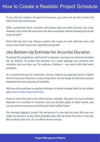 [Guide] How to create a realistic project schedule | PDF