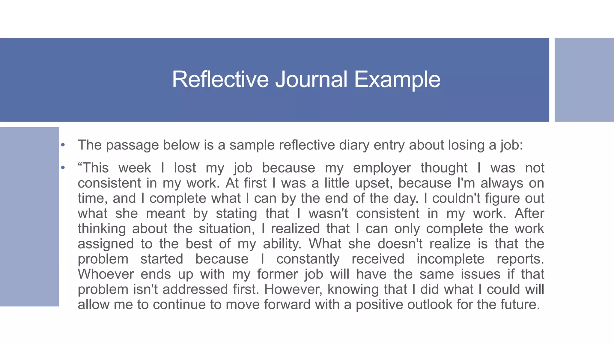 How to create a reflective journal | PPTX