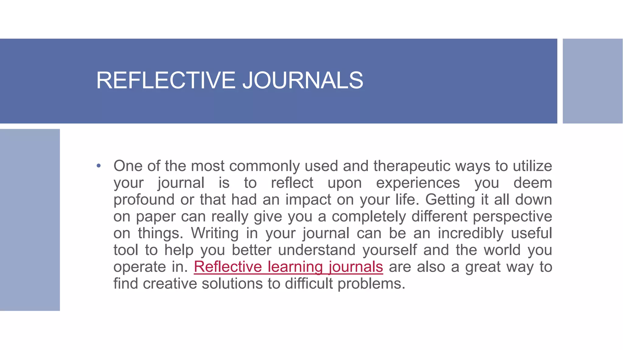 How to create a reflective journal | PPTX