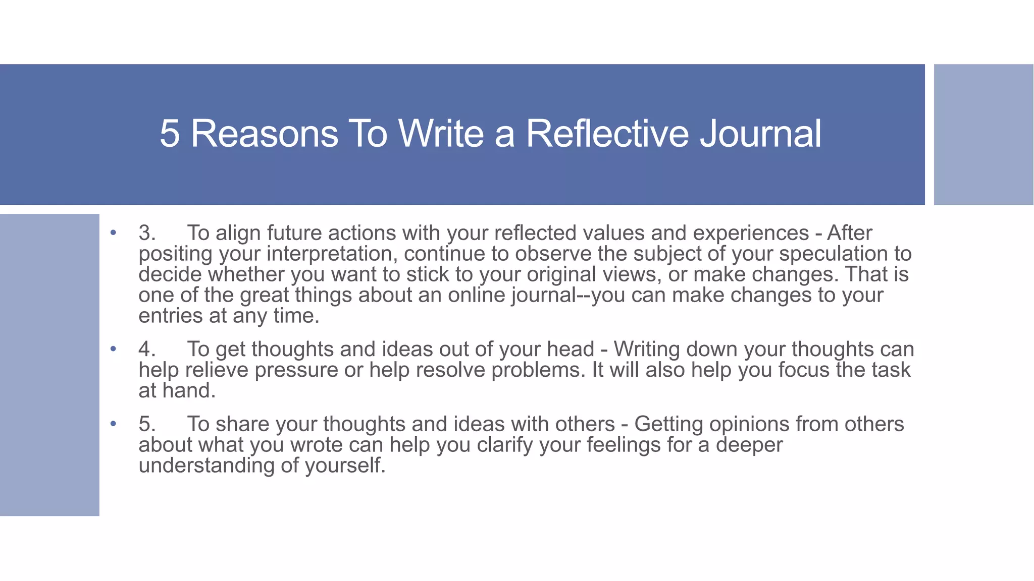 How to create a reflective journal | PPTX