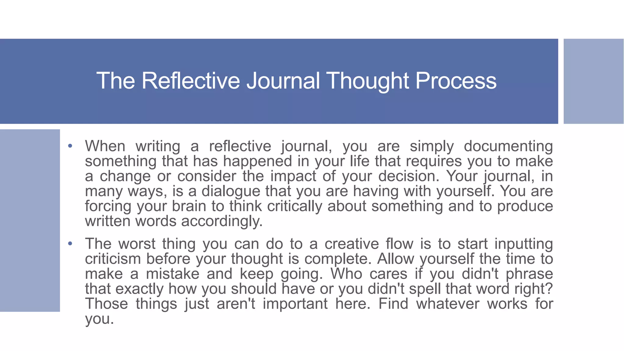 How to create a reflective journal | PPTX