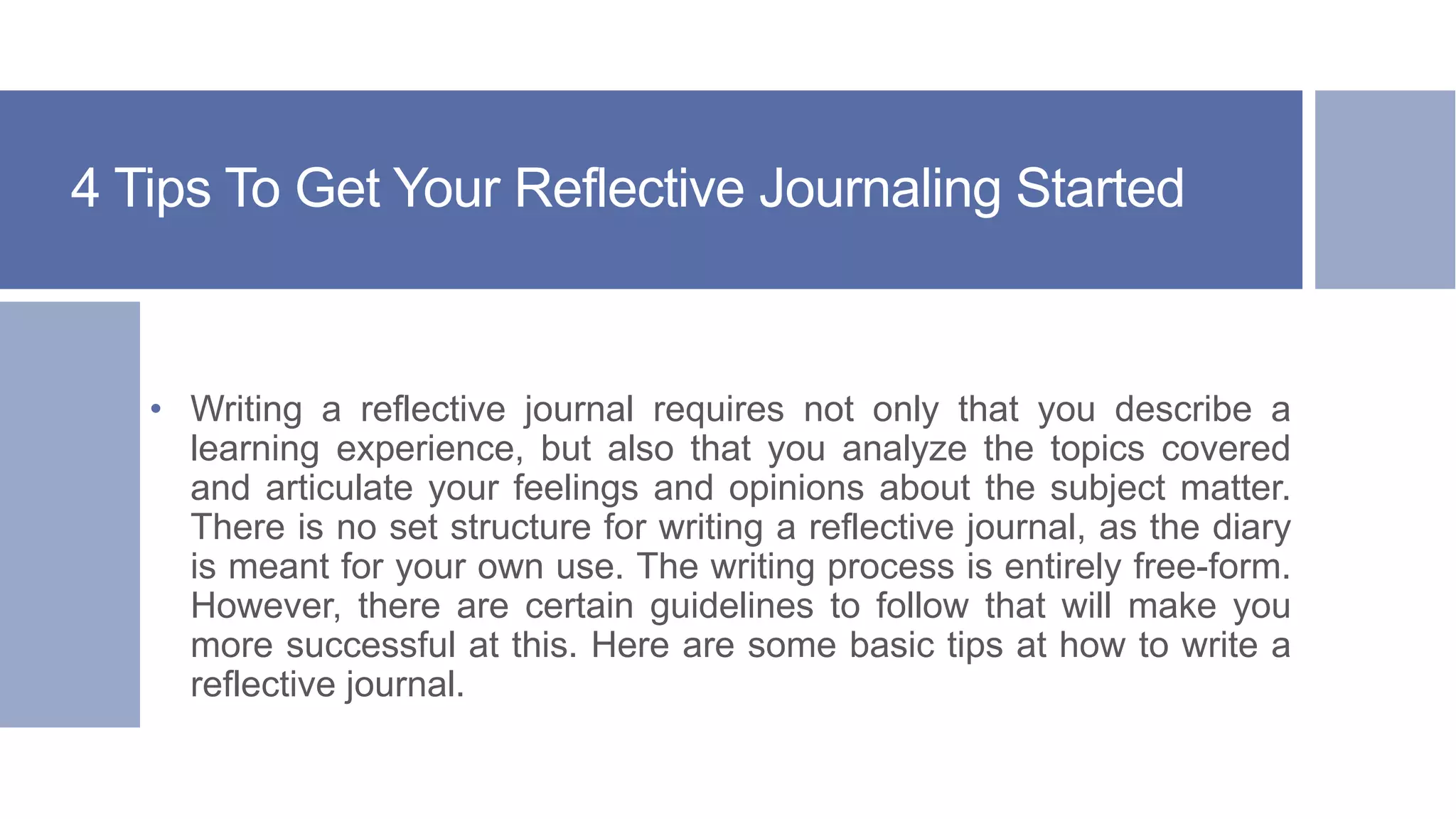 How to create a reflective journal | PPTX