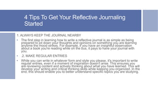 How to create a reflective journal | PPTX