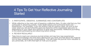 How to create a reflective journal | PPTX