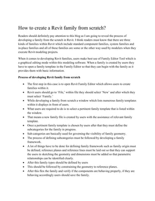 How to create a Revit family from scratch? | PDF