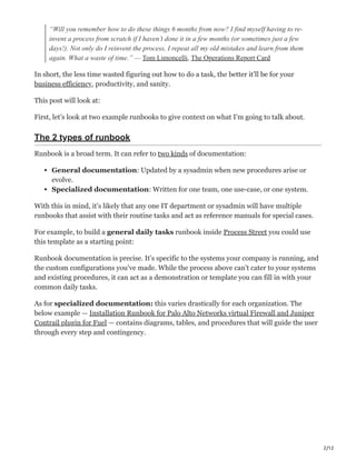 How to Create a Runbook: A Guide for Sysadmins & MSPs | PDF