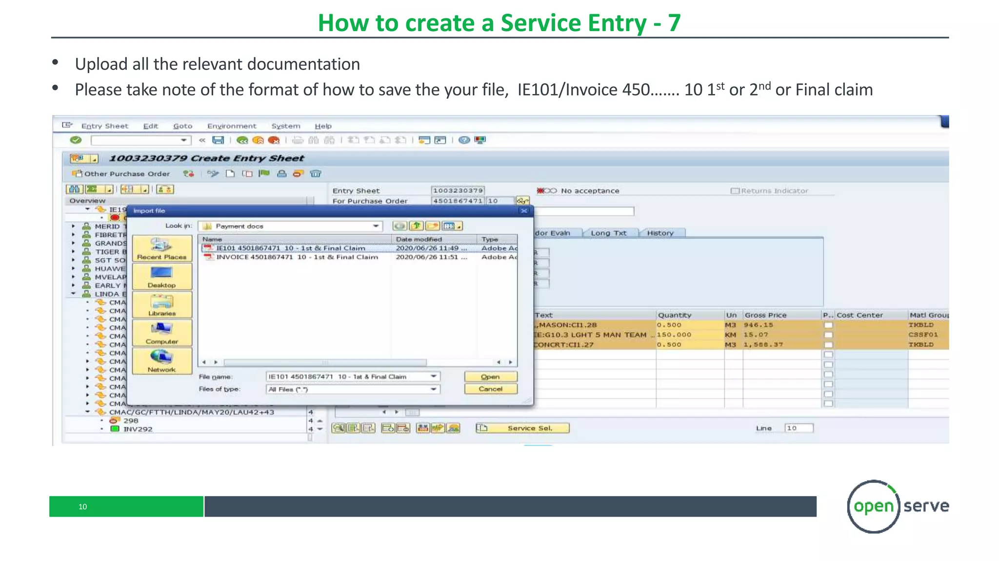 HOW TO CREATE A SERVICE ENTRY ML81N TRAINING SLIDE PACK.pptx