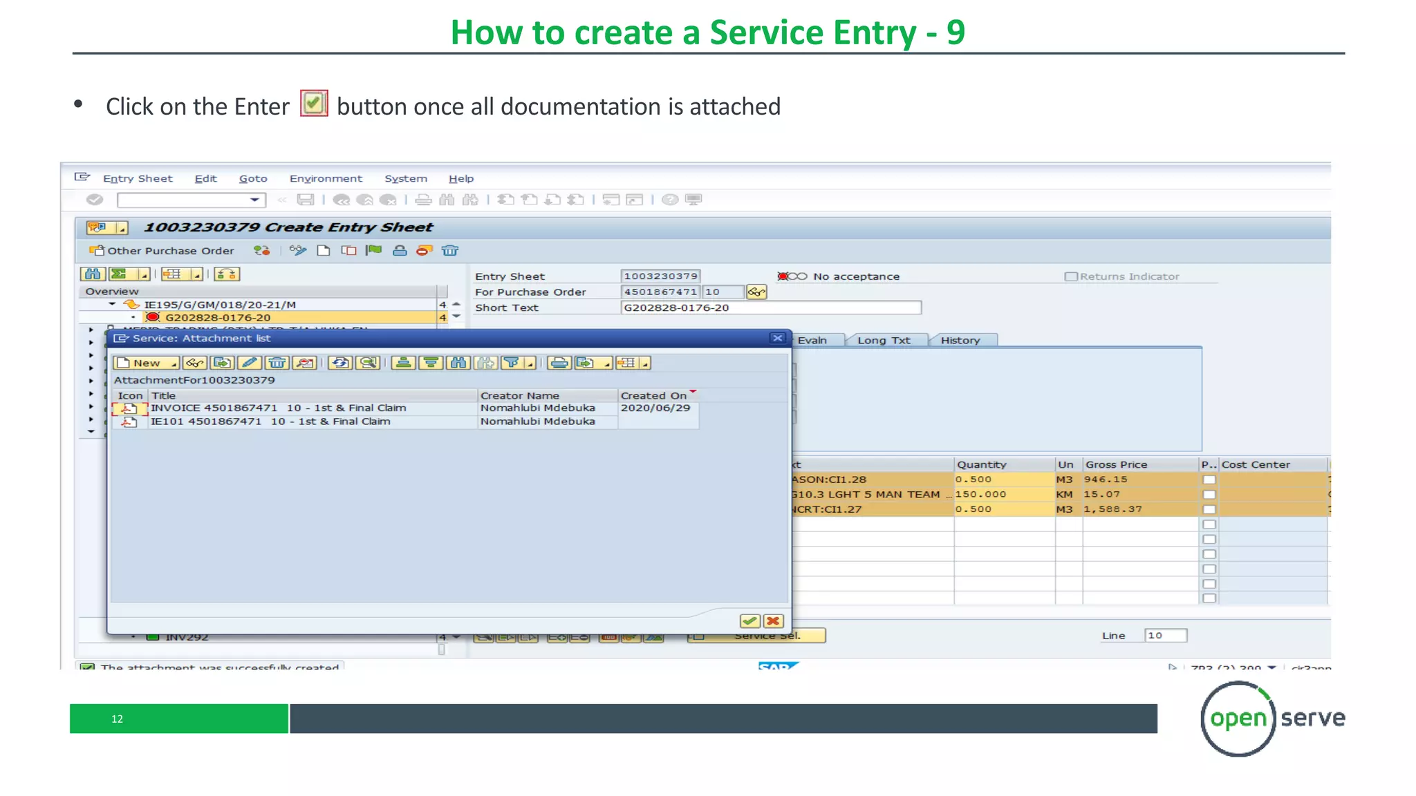 HOW TO CREATE A SERVICE ENTRY ML81N TRAINING SLIDE PACK.pptx