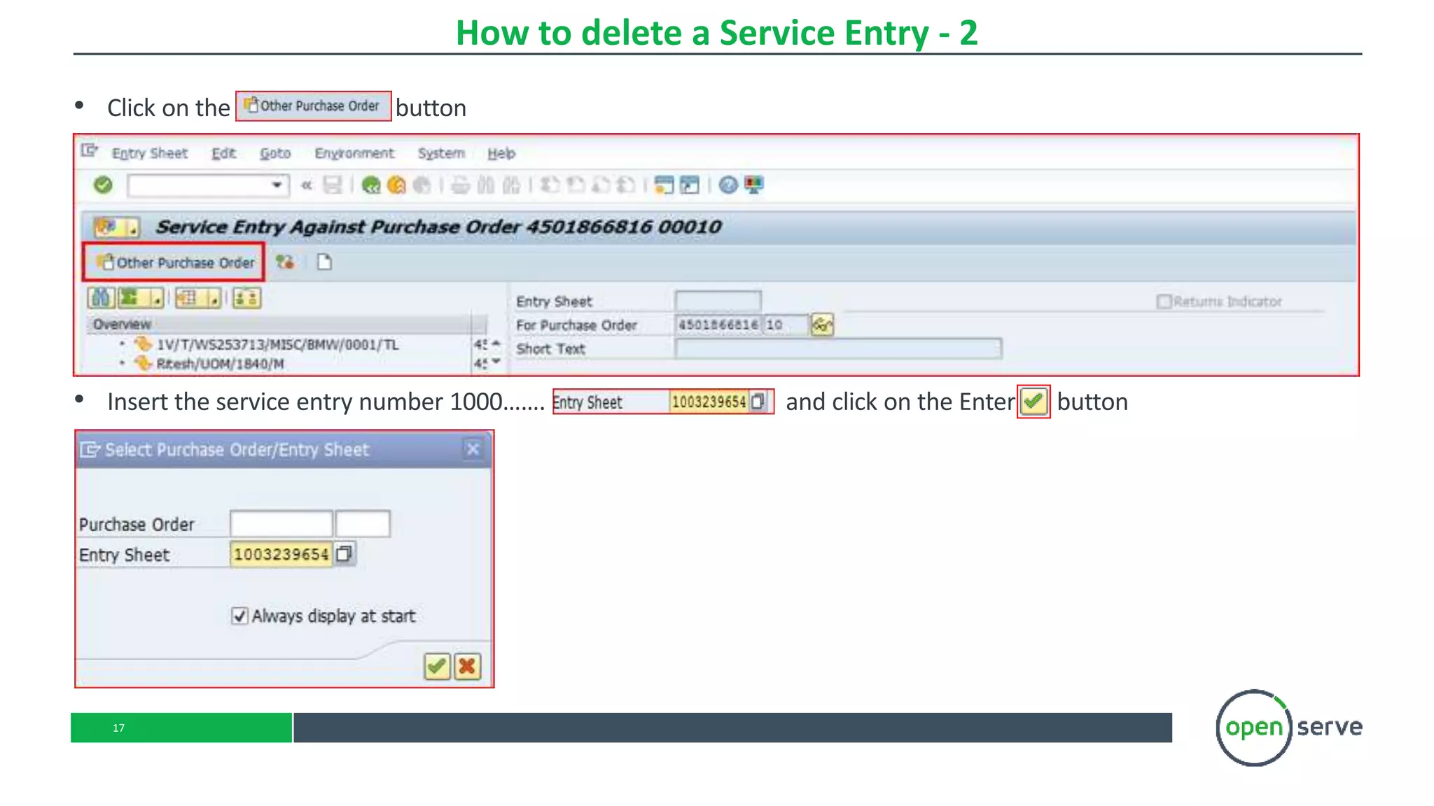 HOW TO CREATE A SERVICE ENTRY ML81N TRAINING SLIDE PACK.pptx