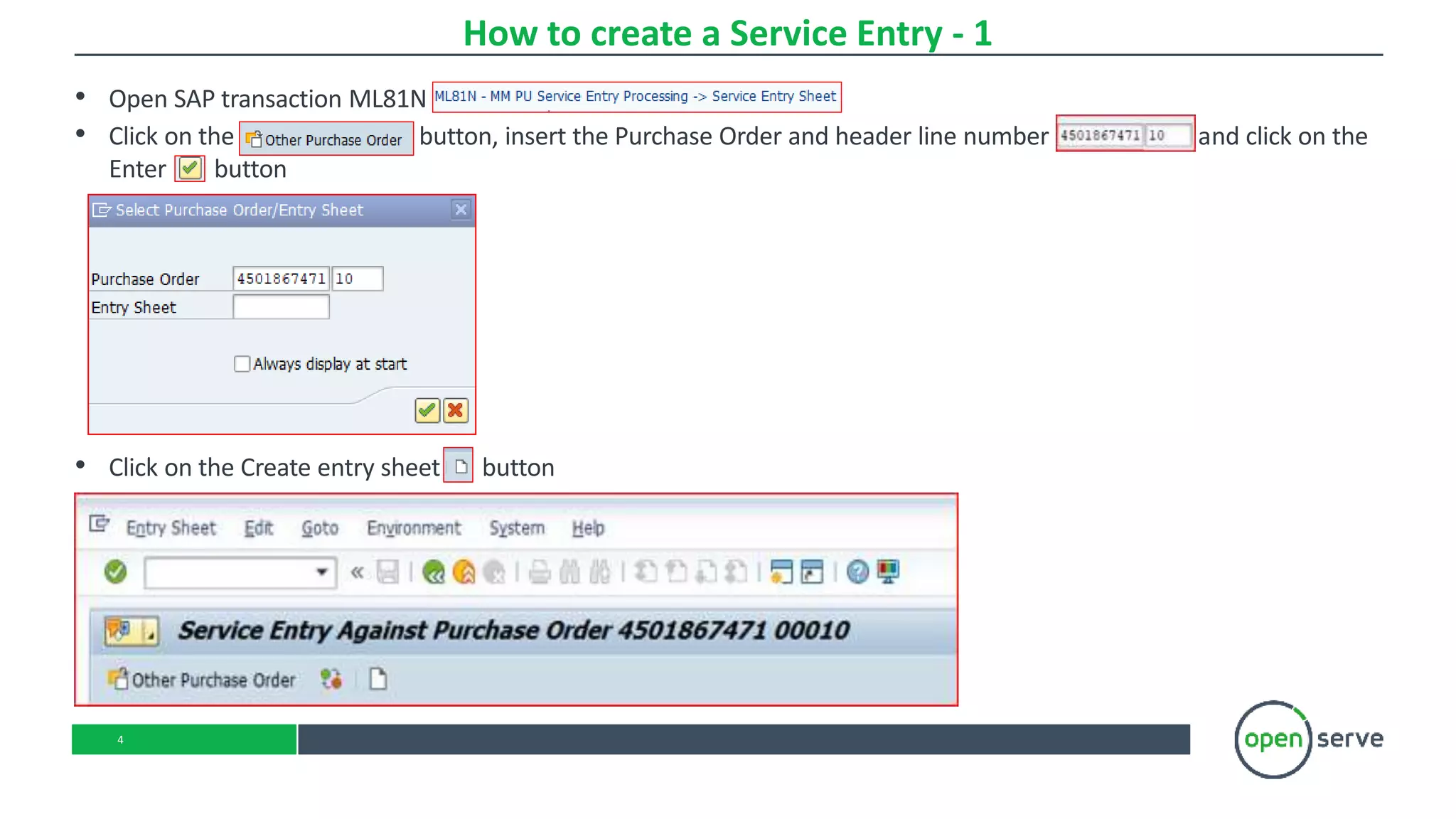 HOW TO CREATE A SERVICE ENTRY ML81N TRAINING SLIDE PACK.pptx