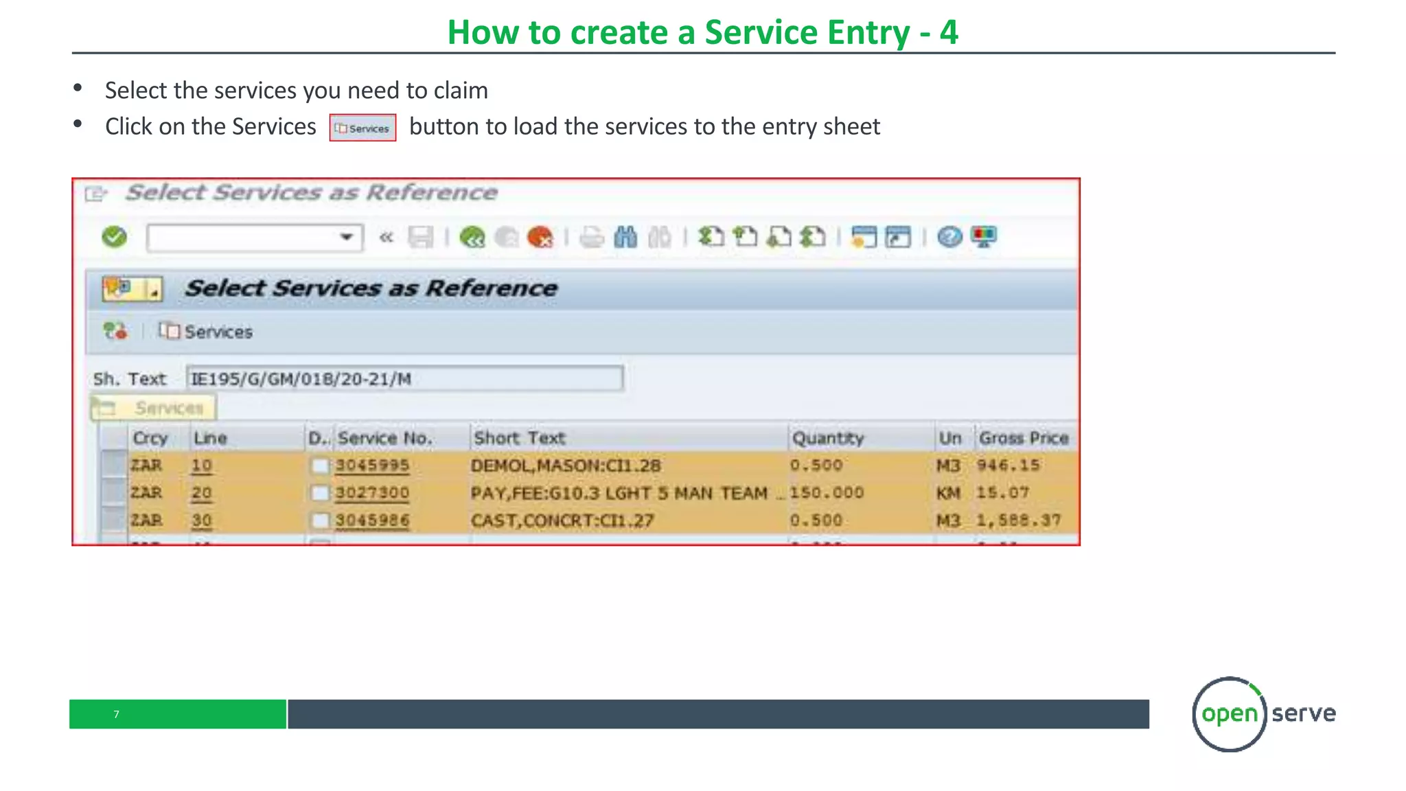 HOW TO CREATE A SERVICE ENTRY ML81N TRAINING SLIDE PACK.pptx
