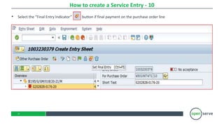 HOW TO CREATE A SERVICE ENTRY ML81N TRAINING SLIDE PACK.pptx