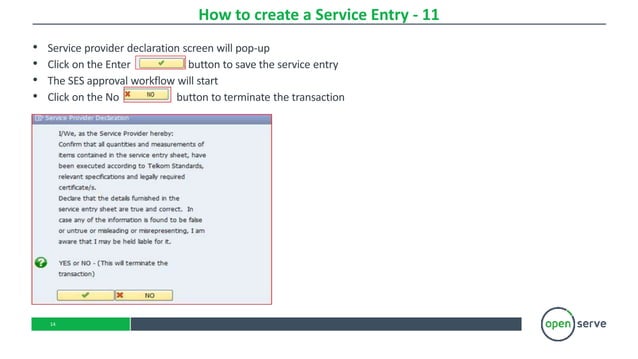 HOW TO CREATE A SERVICE ENTRY ML81N TRAINING SLIDE PACK.pptx | Business ...