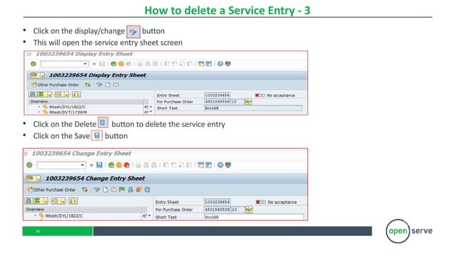 HOW TO CREATE A SERVICE ENTRY ML81N TRAINING SLIDE PACK.pptx | Business ...