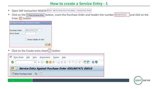 HOW TO CREATE A SERVICE ENTRY ML81N TRAINING SLIDE PACK.pptx