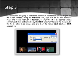 How to create a simple image gallery in flash cs5 | PPTX | Computer Animation | Computer ...