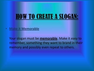 How to create a slogan | PPTX