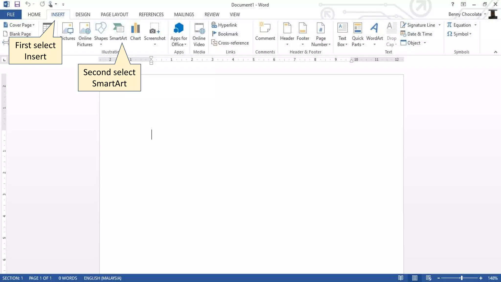 How to create a SmartArt in Word 2013 | PPT