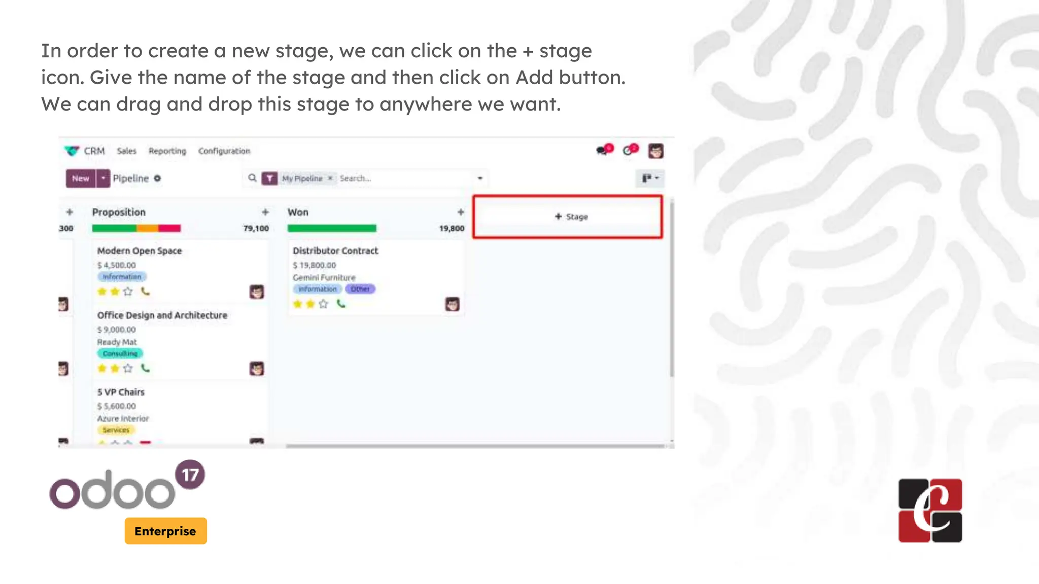 How to Create a Stage or a Pipeline in Odoo 17 CRM | PPTX