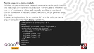 How to Create a Theme Module in Odoo 17 - Odoo 17 Slides | PPTX | Web Development | Internet