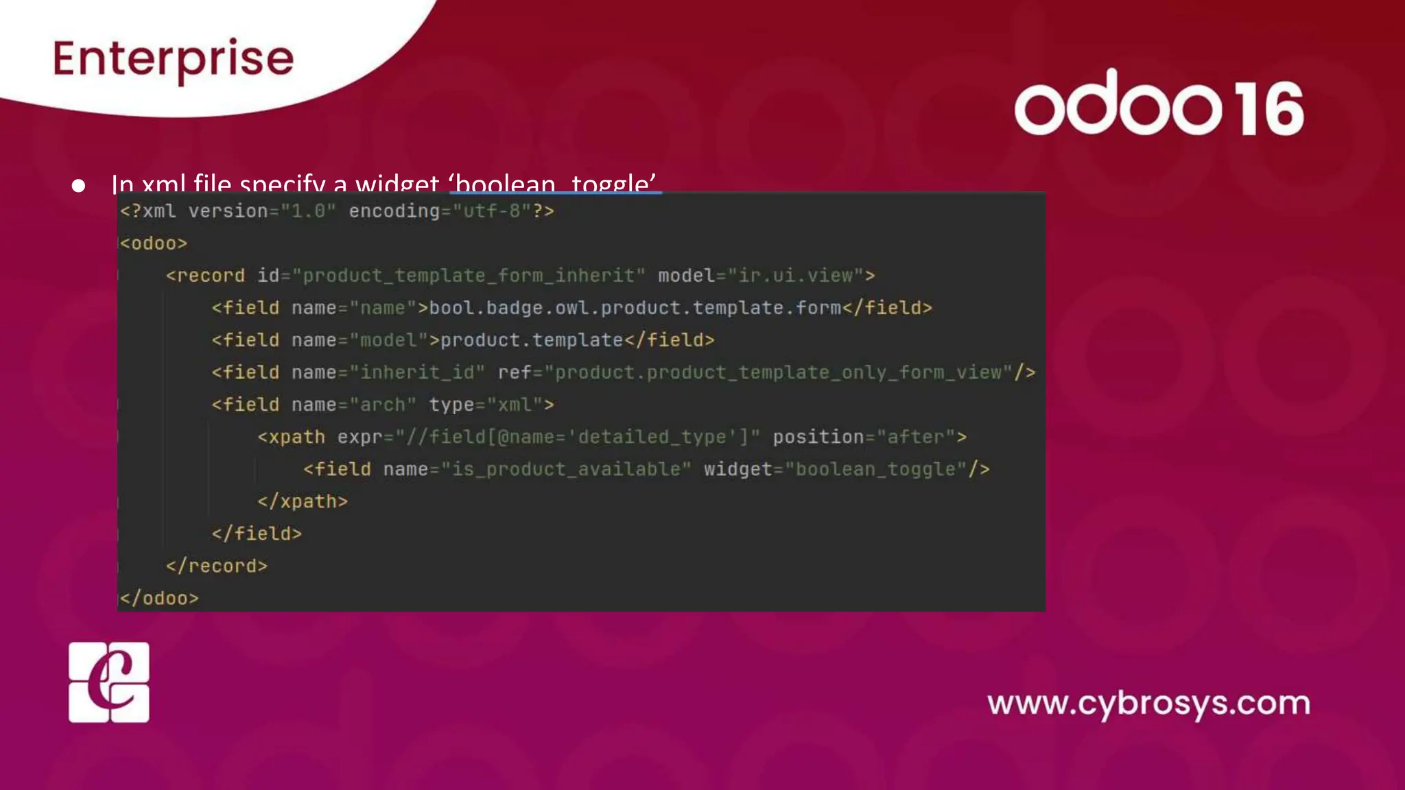 How to Create a Toggle Button in Odoo | PPT