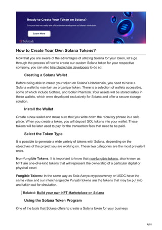 How to Create a Token on Solana | SoluLab | PDF
