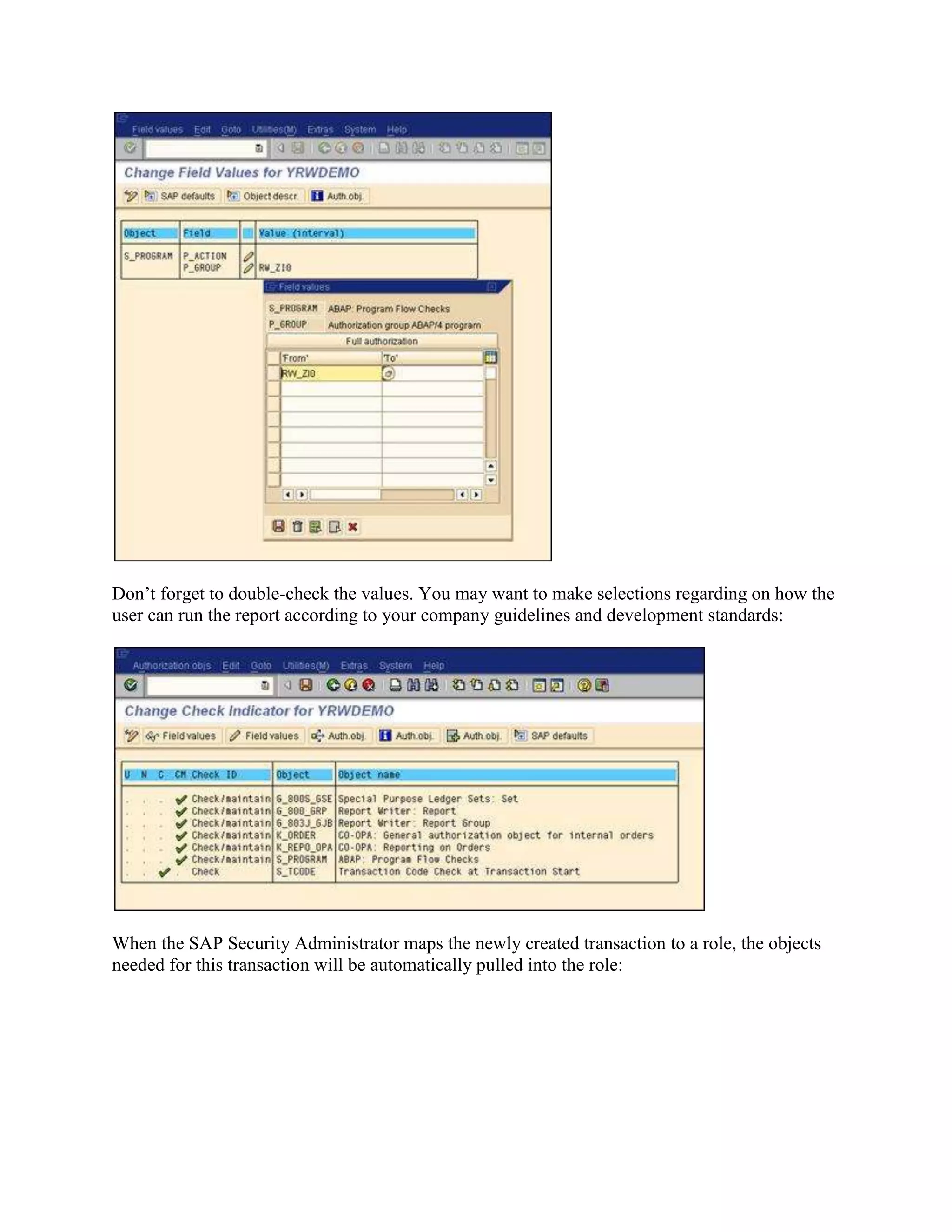 How to create a transaction code for report painter reports | DOCX